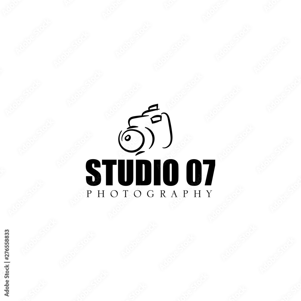 Hand drawn camera photography logo studio Stock Vector | Adobe Stock