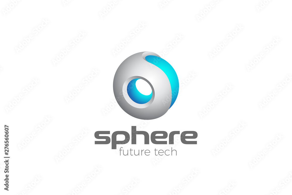 Hi-tech Sci-fi Technology Sphere Circle Logo abstract design vector ...