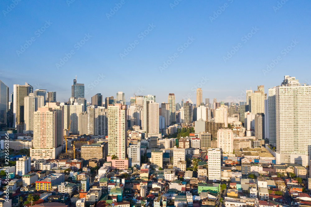 Cityscape of Makati, the business center of Manila, view from above ...