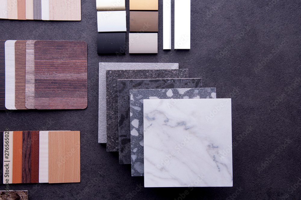 Construction Design. Interior Material Design concept. Wood texture ...