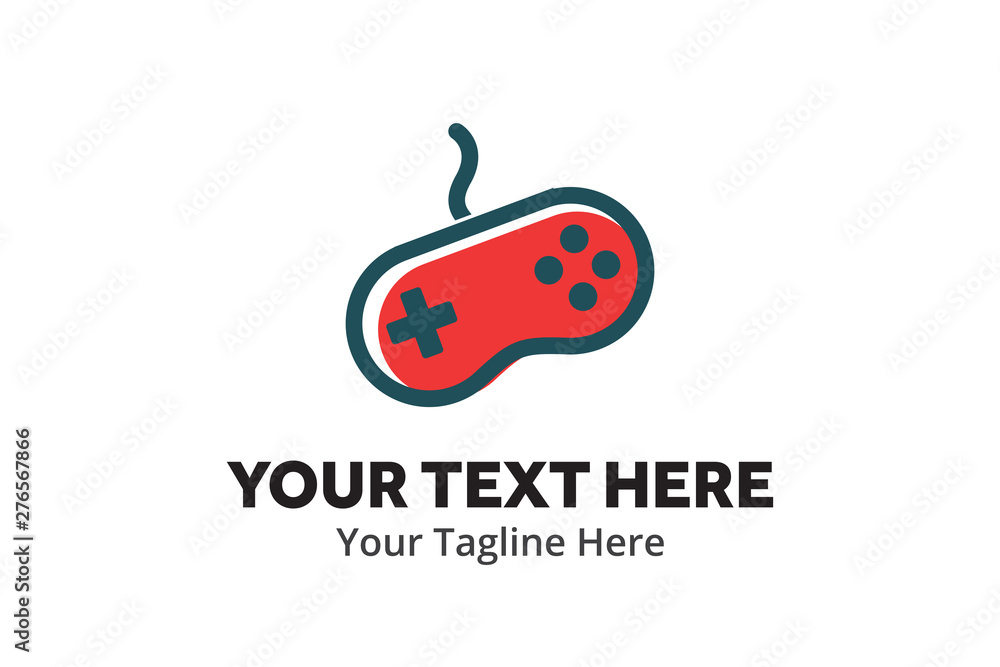 unique game simple logo creative design in flat style with color ...