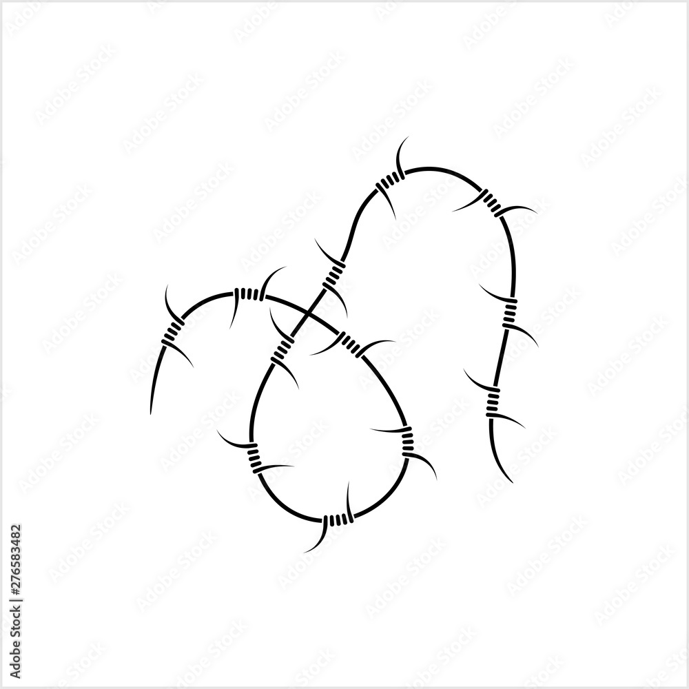 Barbed Wire Icon, Fence Wire Icon Stock Vector | Adobe Stock