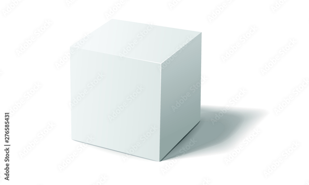 3D White Grey Cube, Box. Dummy Box ready vector for your graphic design ...