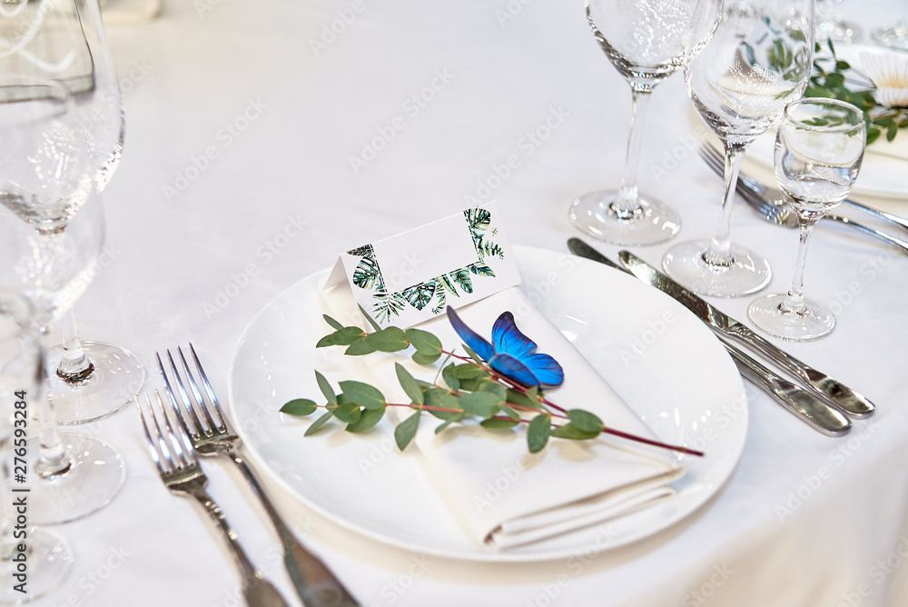 Empty Place Setting At Dinner Table
