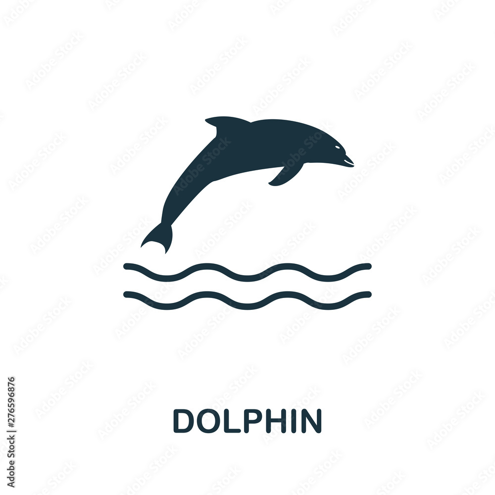 Dolphin vector icon symbol. Creative sign from icons collection. Filled ...