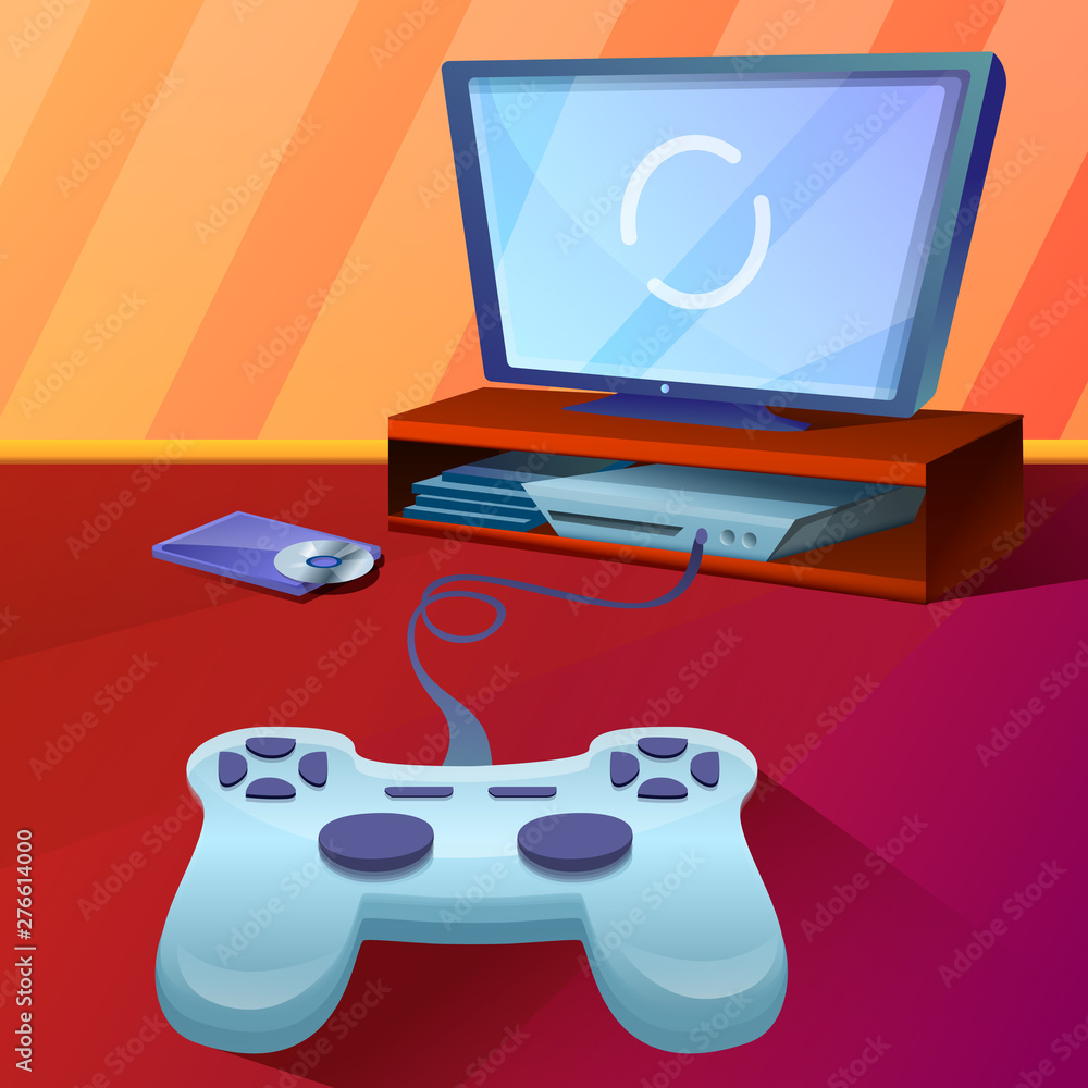 Console concept background. Cartoon illustration of console vector ...