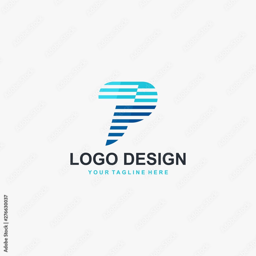 Letter P logo design vector. Monogram type P illustration concept logo ...