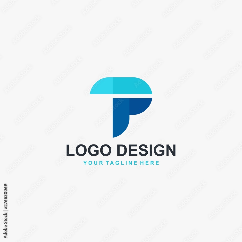 Letter P logo design vector. Monogram type P illustration concept logo ...