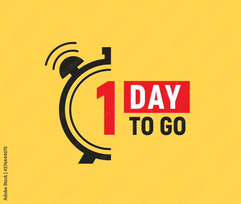 1 Day To Go Last Countdown Icon One Day Go Sale Price Offer Promo Deal 
