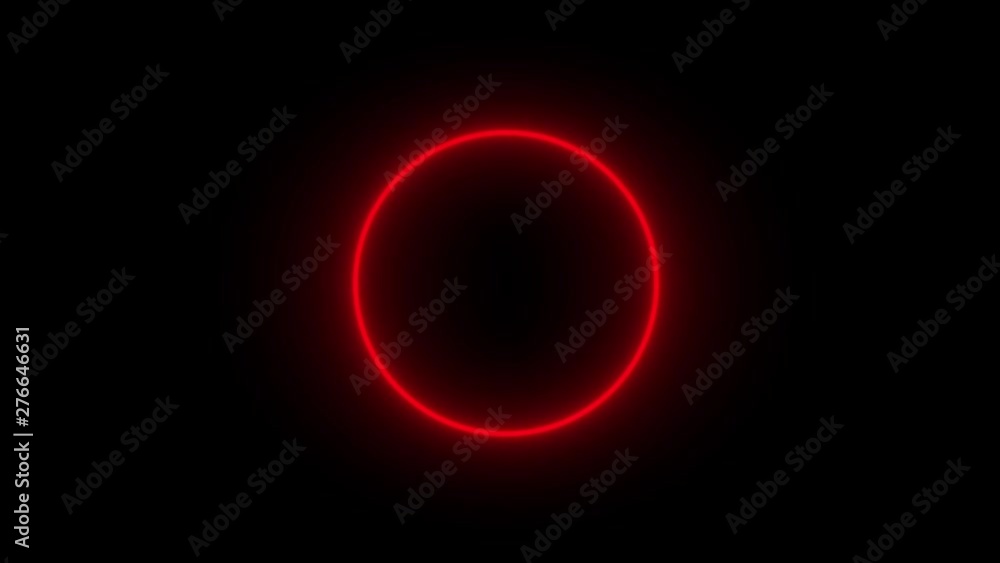 Neon glowing circle animation with black transparent background. Stock ...
