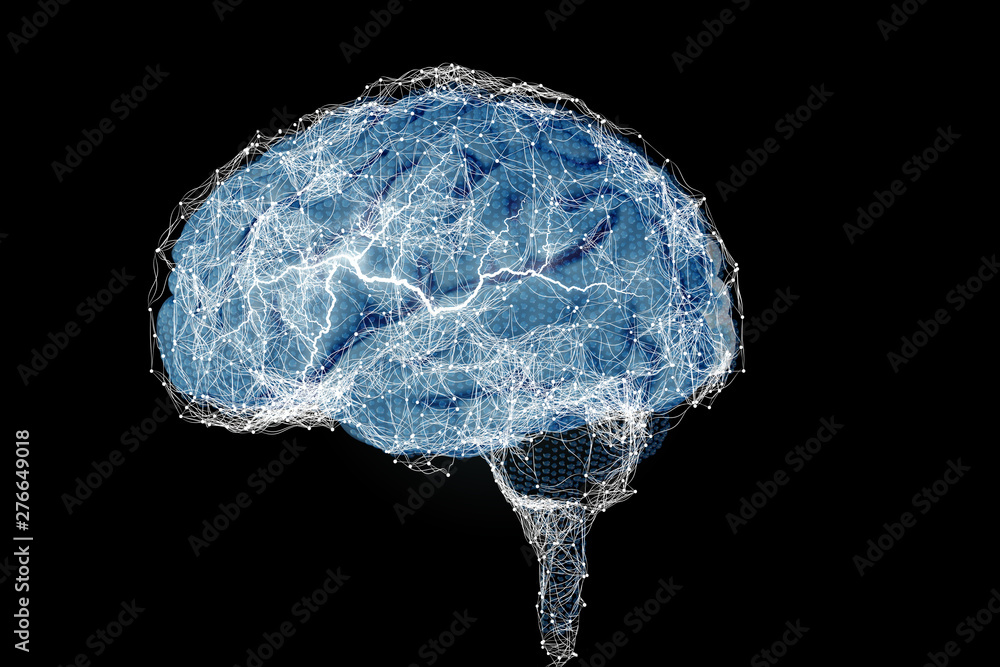Human brain and its capabilities. Conceptual vision. - Illustration ...