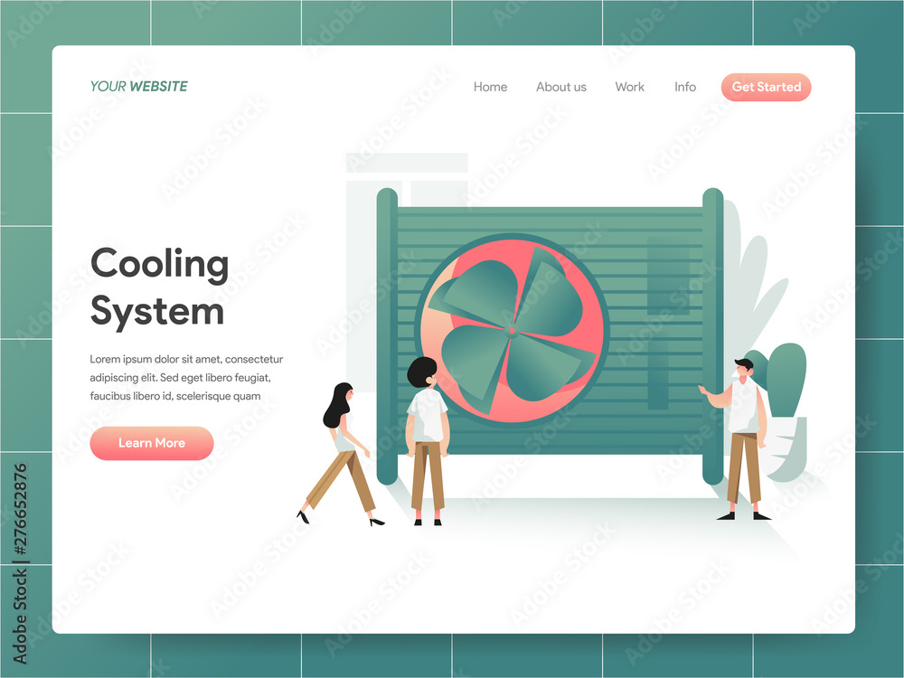 Cooling System Illustration Concept. Modern design concept of web page ...