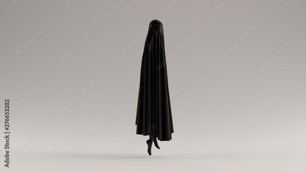 Black Ghost Floating Evil Spirit Side View 3d illustration 3d render ...