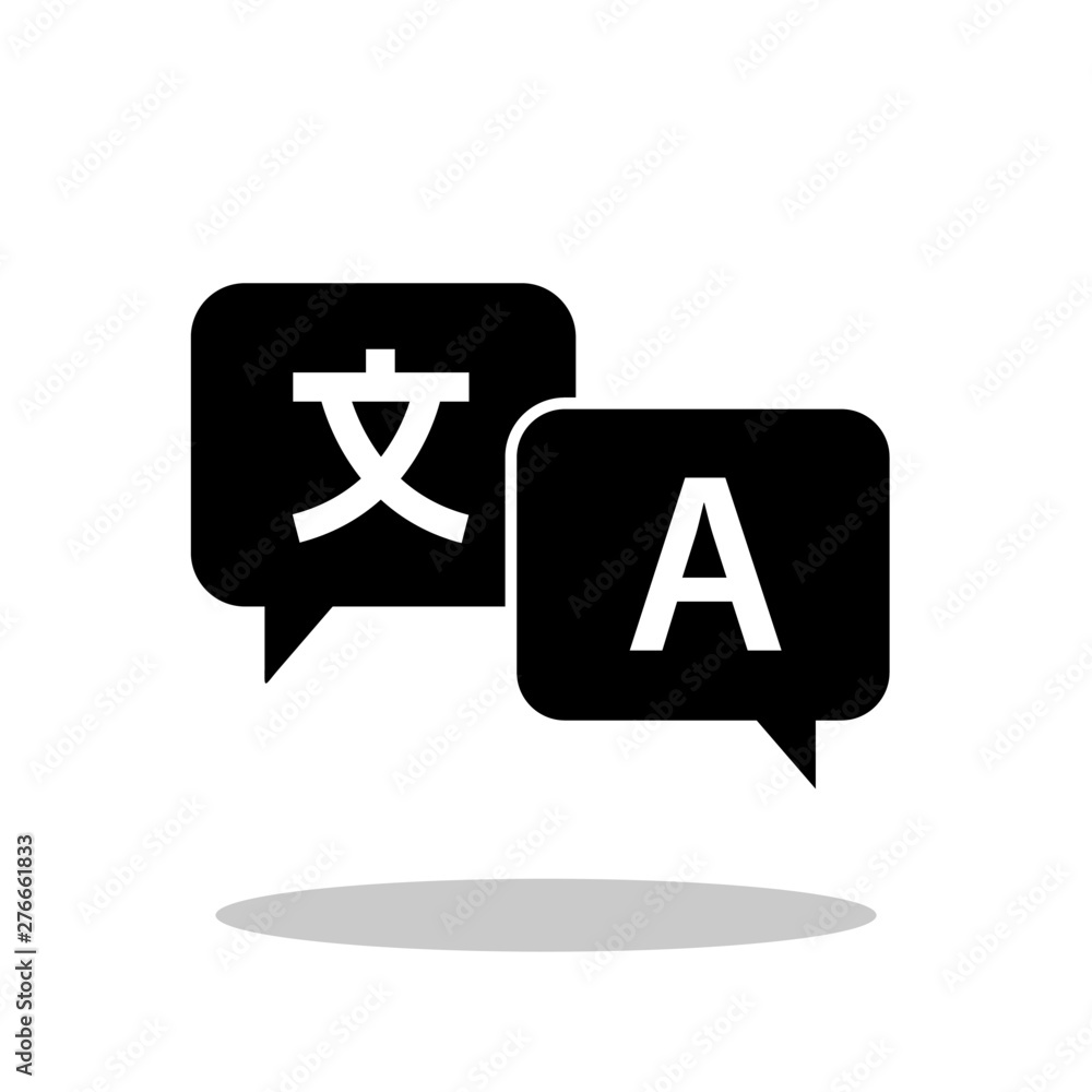 Translate icon in flat style. Translation symbol for your web site ...