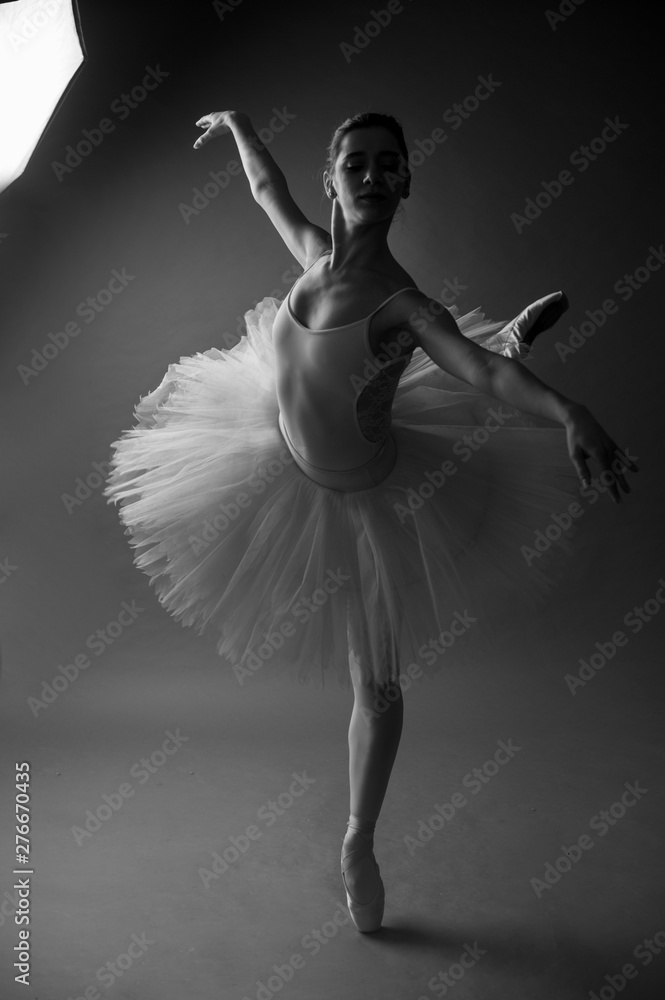 ballet dancer dancing with tutu in studio background Stock Photo ...
