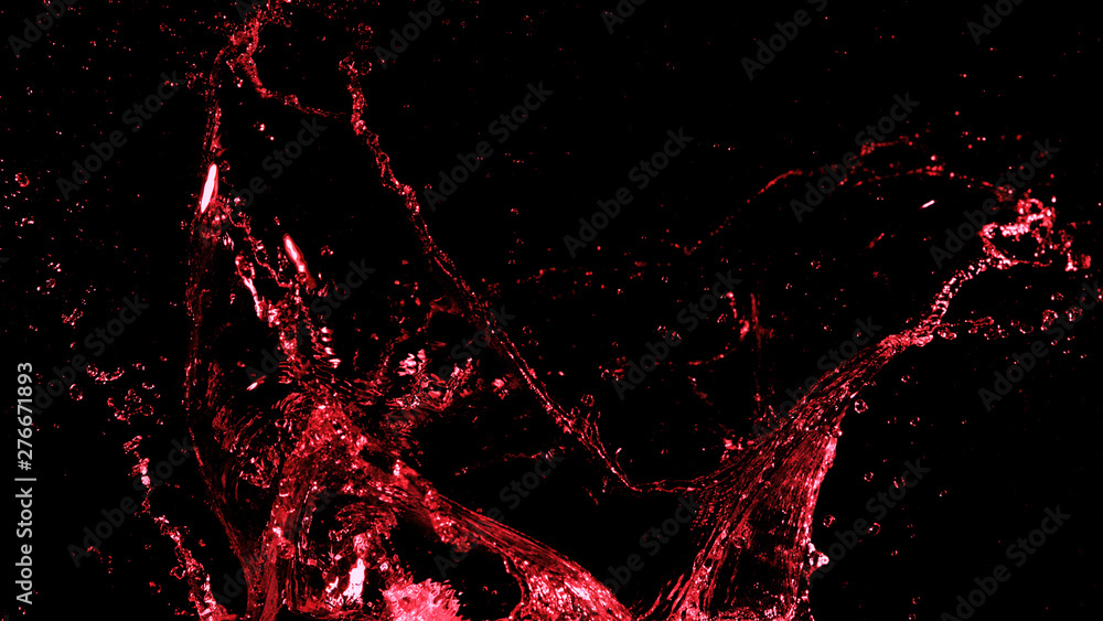 Abstract red wine splash shape on black background Stock Photo | Adobe ...