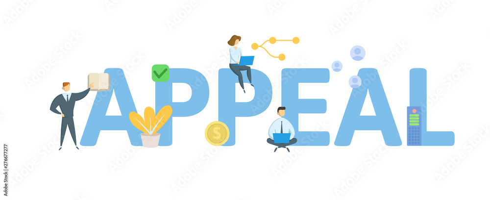APPEAL. Concept with people, letters and icons. Flat vector ...