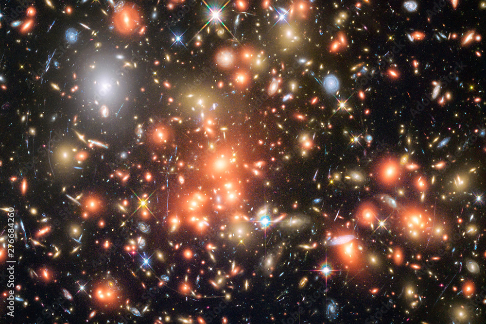 Starfield, galaxies and flares. The elements of this image furnished by ...