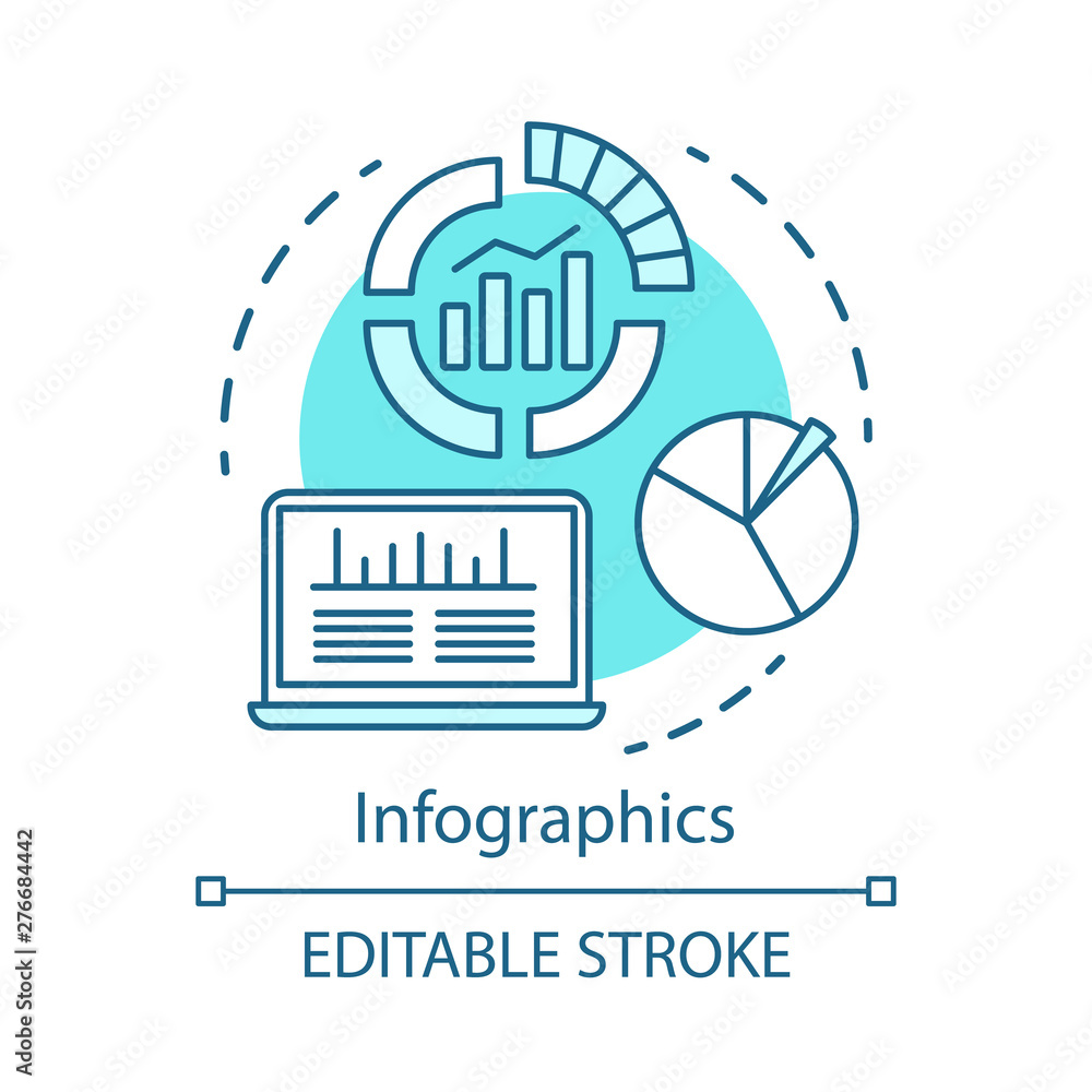 Infographics blue concept icon. Channels for SEO idea thin line ...