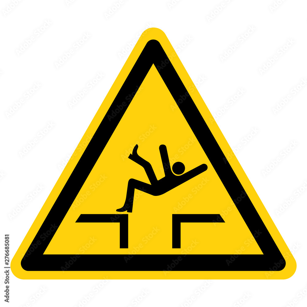 Fall Hazard Symbol Sign, Vector Illustration, Isolate On White ...