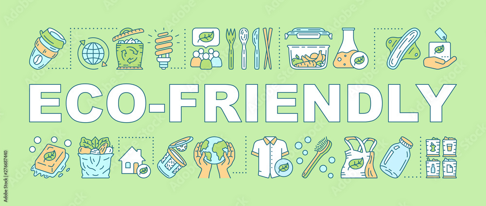 Eco-friendly word concepts banner. Presentation, website. Environmental ...