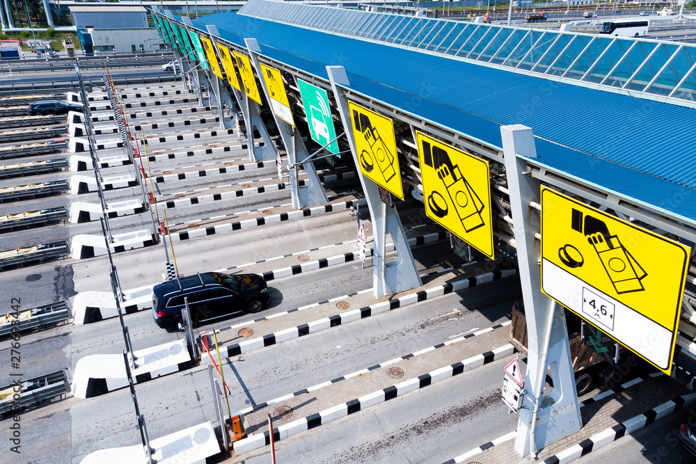 Toll roads on the broad highway. Through the point passes a large ...