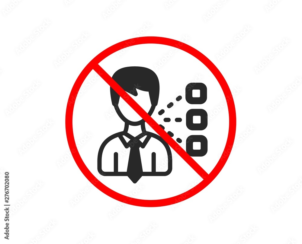 No or Stop. Third party icon. Team leader sign. Business conversation ...