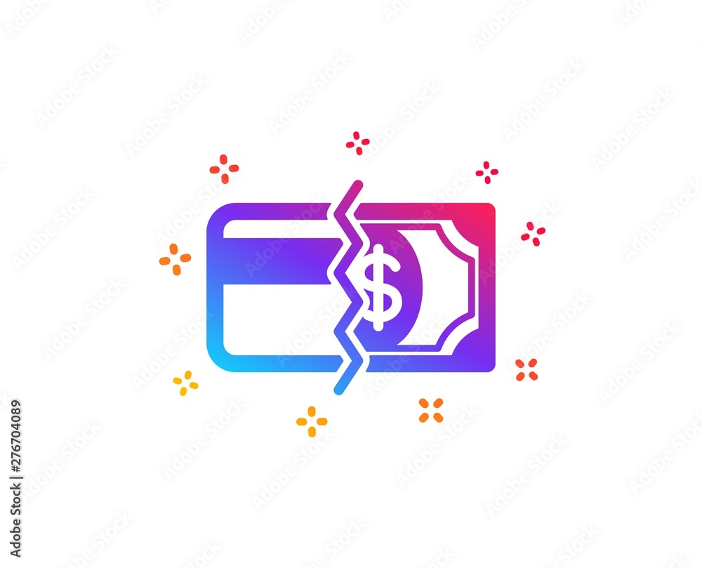 Credit card or cash icon. Payment methods sign. Dynamic shapes ...