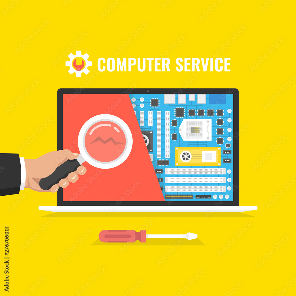 Laptop repair, computer service. Motherboard in the section of the ...