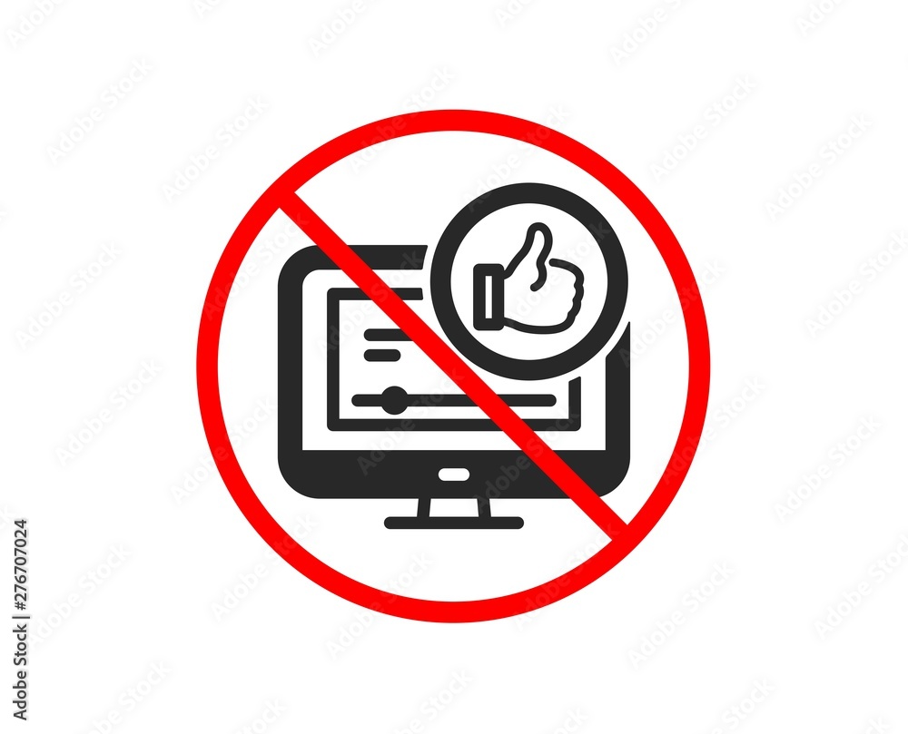 No or Stop. Like video icon. Thumbs up sign. Positive feedback, social ...