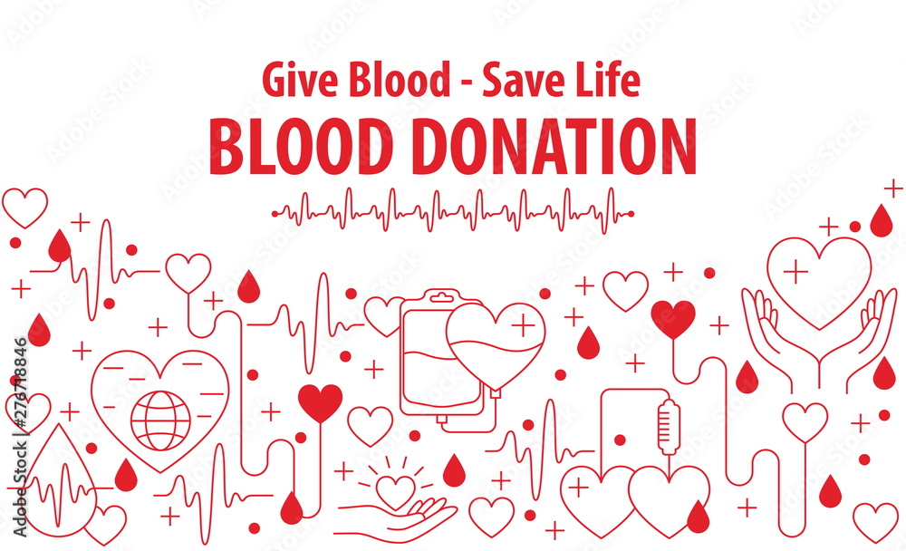 Donation Blood banner Stock Vector | Adobe Stock