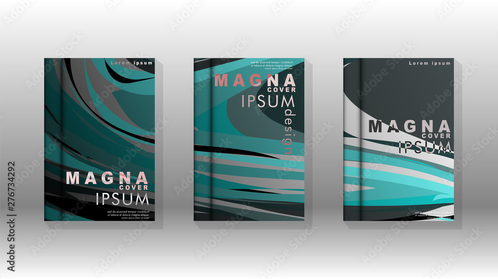 Abstract cover with wave elements. book design concept. Futuristic ...