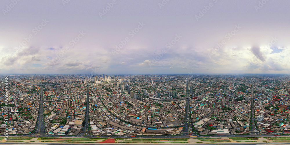 360 panorama by 180 degrees angle seamless panorama view of Wongwian ...