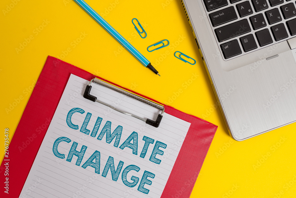 Word writing text Climate Change. Business photo showcasing Increase in ...
