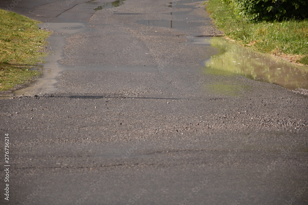 Regen, Straße, Wolke, Regenwolke, Gewitter, Gewitterwolke, nass, Pfütze ...