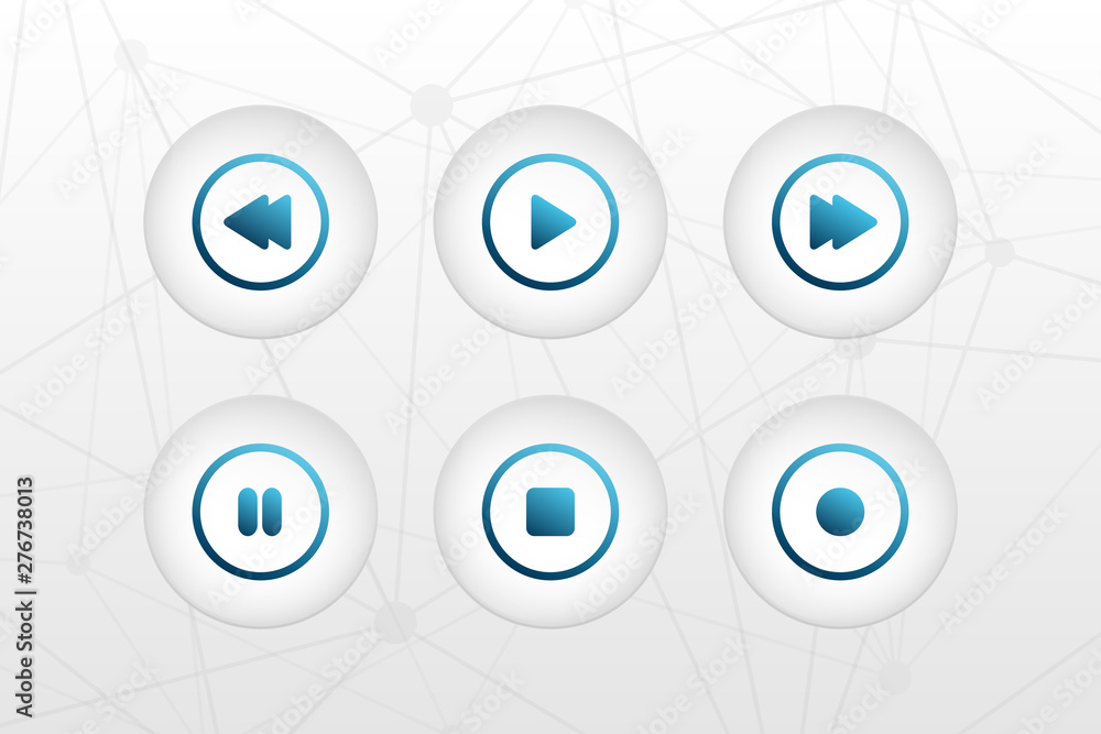 Play Pause Stop Rewind Icons