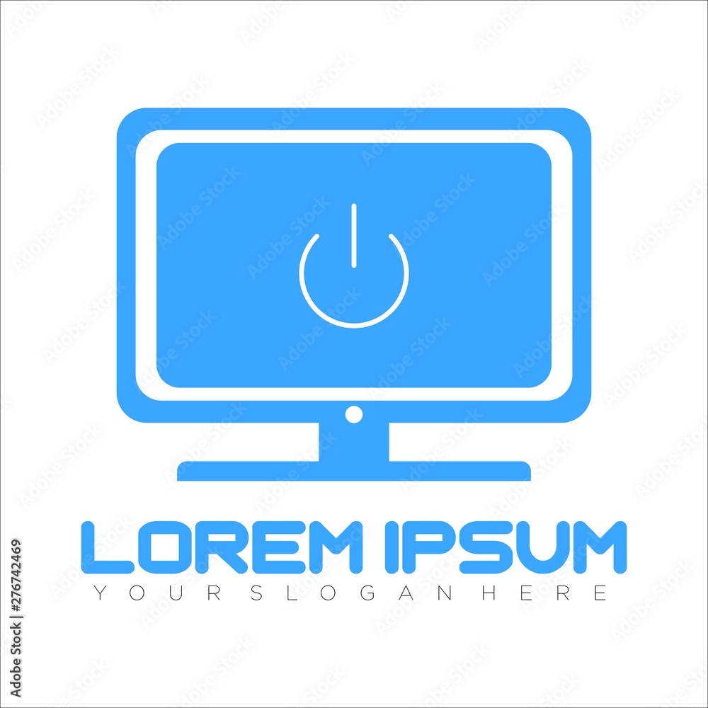 elegant computer logo design Stock Photo | Adobe Stock