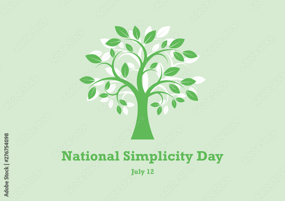 National Simplicity Day vector. A tribute to Henry David Thoreau. Green ...