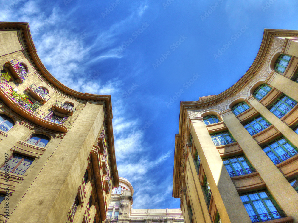 Curved apartment buildings in Barcelona, Spain Stock Photo | Adobe Stock