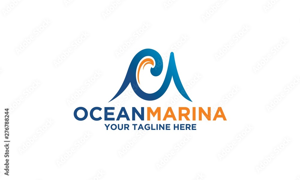Ocean Marina Letter M Logo Stock Vector | Adobe Stock