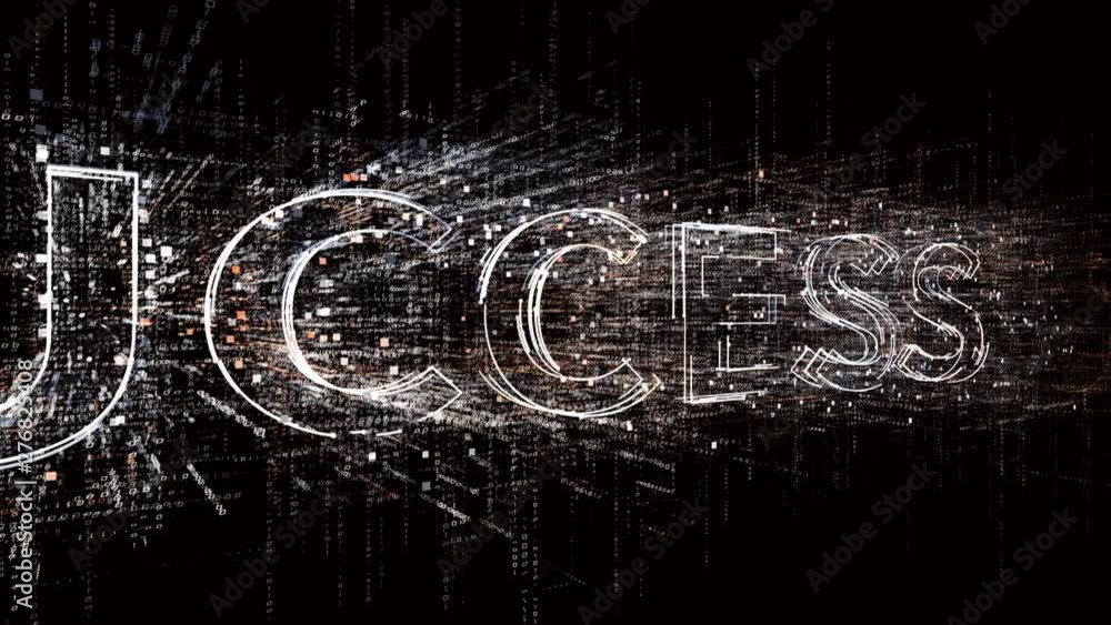 4k success animated word tag cloud,text design animation.The Matrix style binary computer code ...