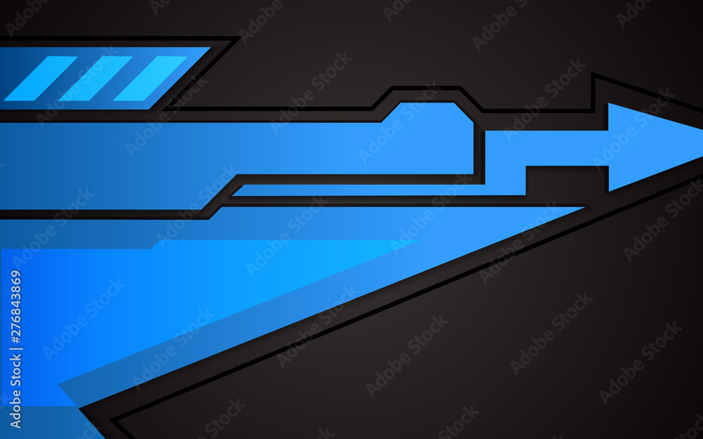 Abstract blue tech and black background. Contrast color technology ...