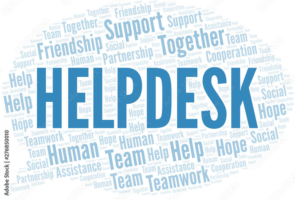 Helpdesk word cloud. Vector made with text only. Stock Vector | Adobe Stock