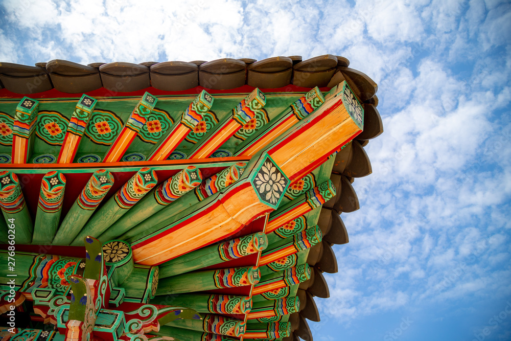 Korean traditional roof and roof decoration pattern Stock Photo | Adobe ...