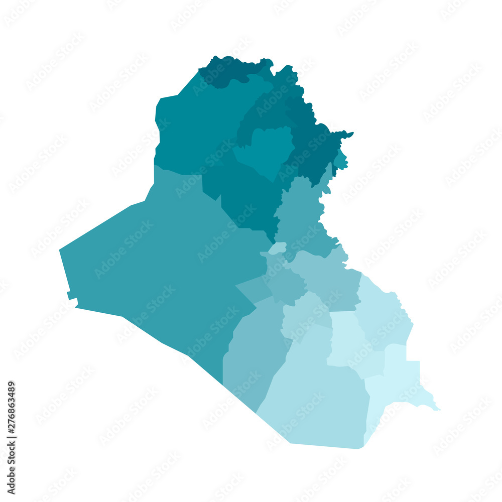 Vector isolated illustration of simplified administrative map of Iraq ...