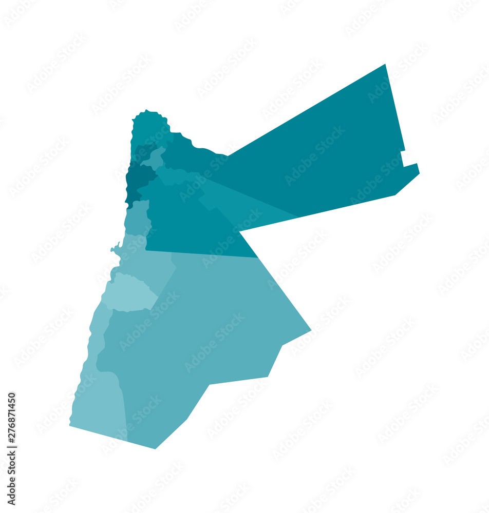 Vector isolated illustration of simplified administrative map of Jordan ...