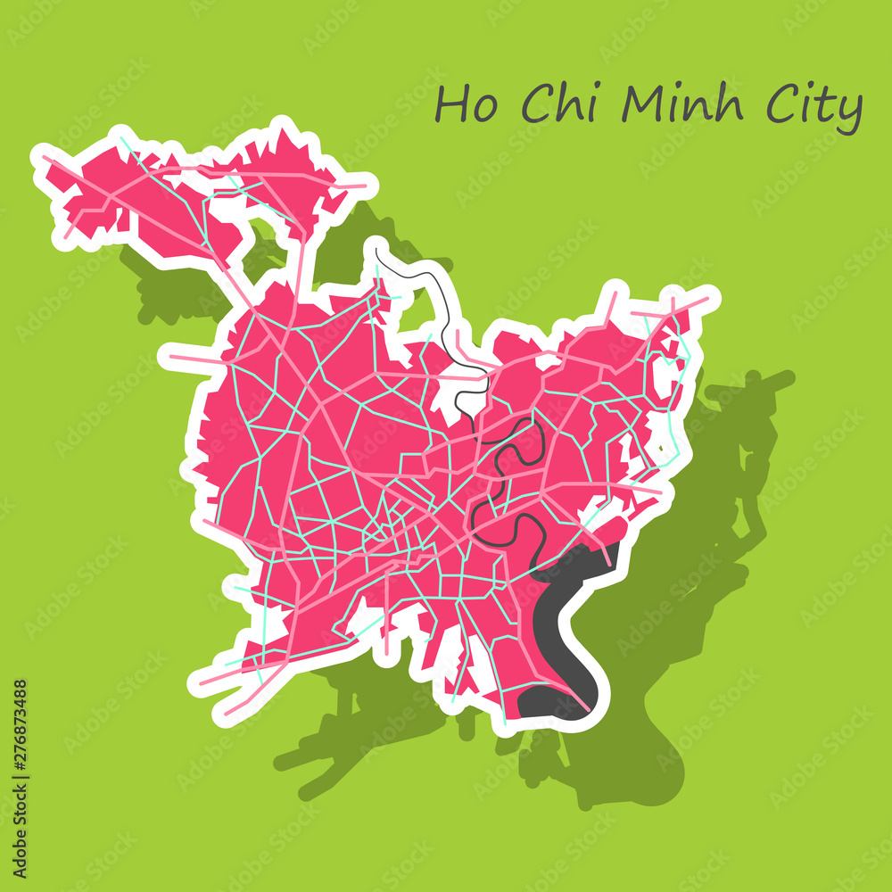 Sticker ho chi minh city administrative map Stock Vector | Adobe Stock