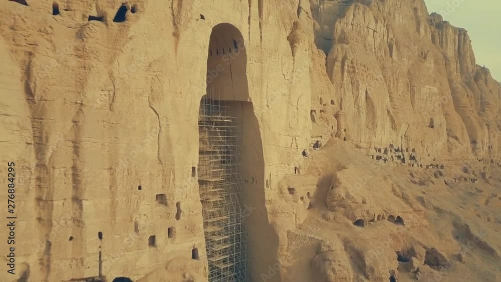 Bamiyan Buddha caves, Bamiyan province, Afghanistan. Now giant Buddha ...