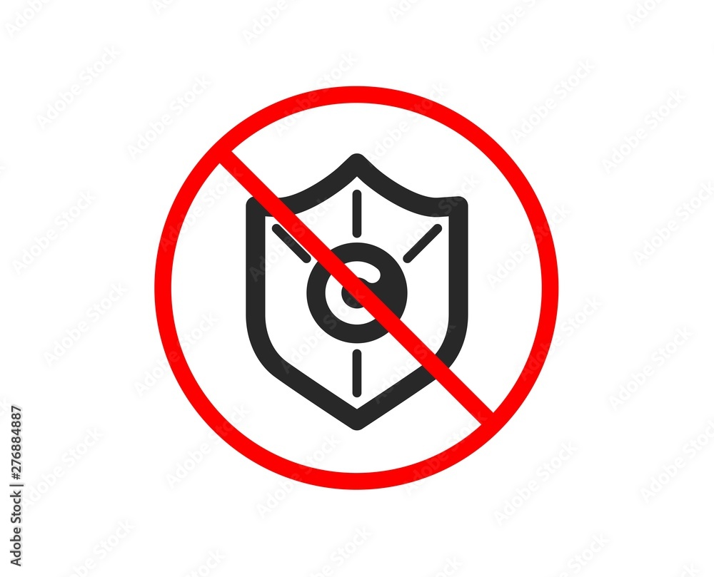 No or Stop. Copyright protection icon. Copywriting sign. Shield symbol ...