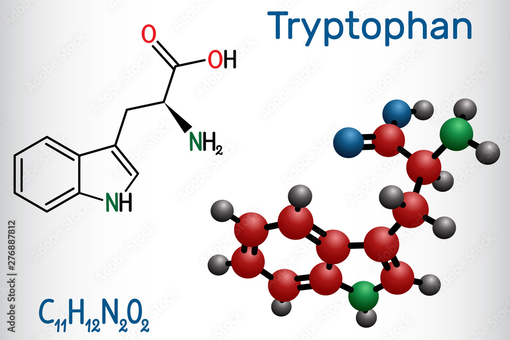 Plakat tryptophan, Trp or W amino acid molecule, is used in the ... Plakat tryptophan, Trp or W amino acid molecule, is used in the ...